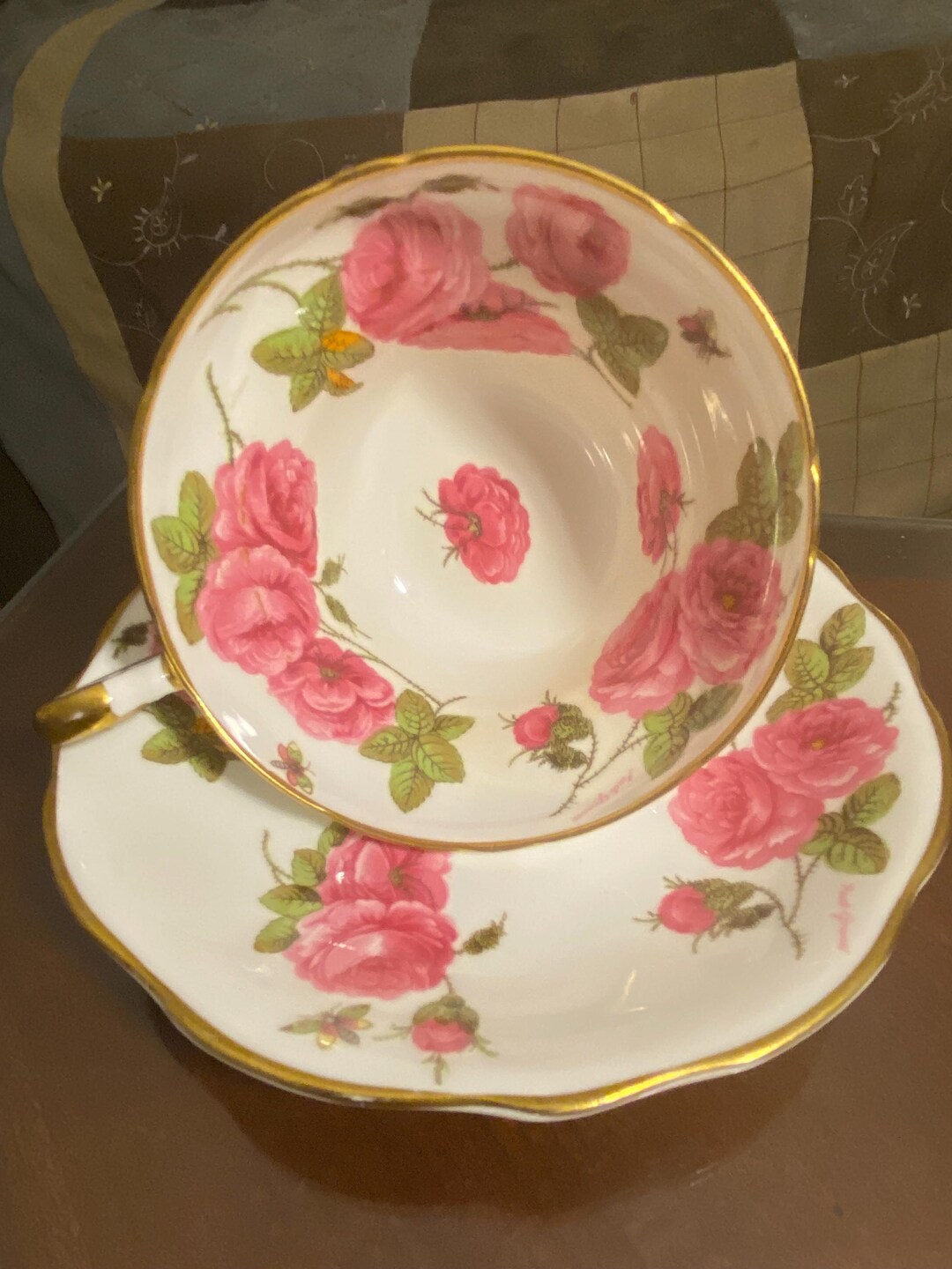 1950s Foley English Bone China "century Rose" Teacup and Saucer Set ...