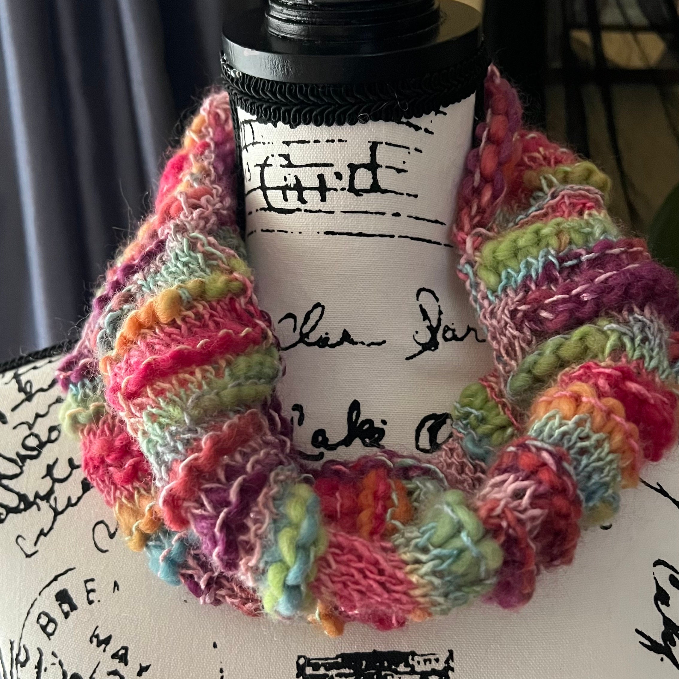 Colourful Cowl Neck Wrap Hand Knitted - Etsy