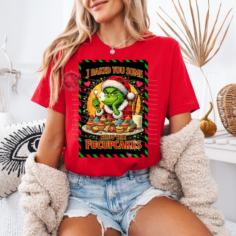Shut the Fucupcakes PNG, Funny Christmas Cupcake PNG, Big Mean Guy ...