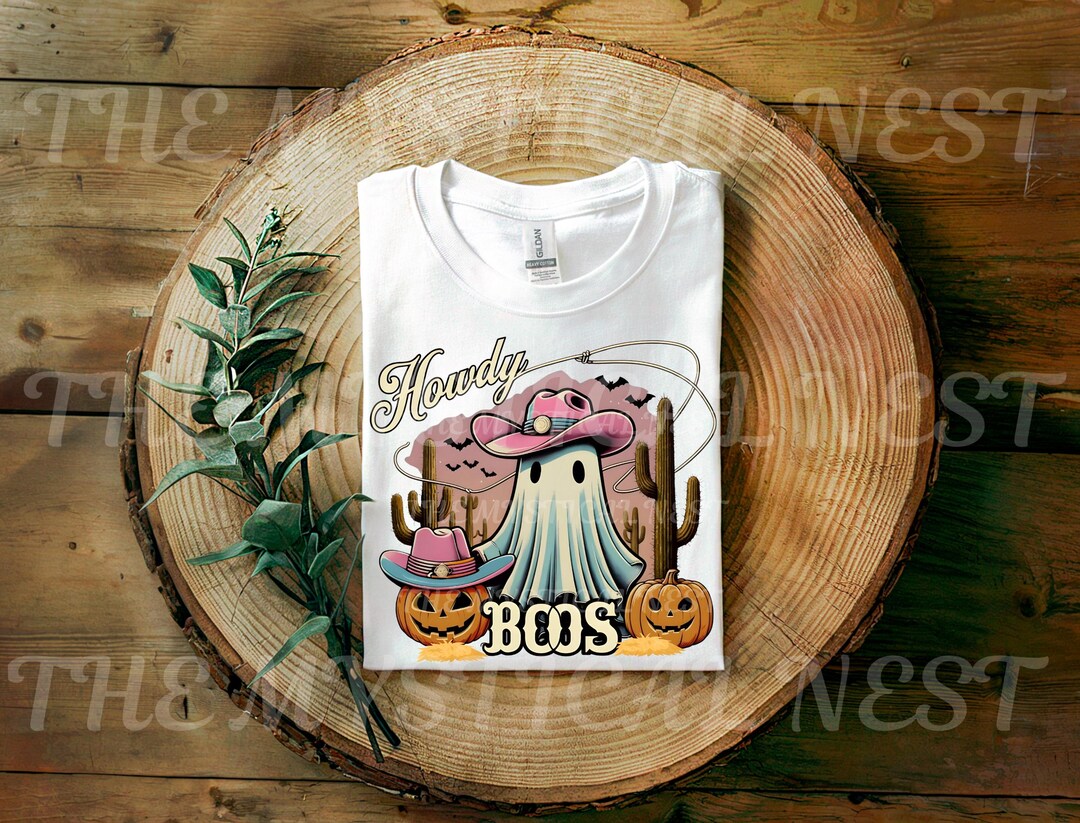 Cowboy Ghost PNG, Howdy Boos Sublimation, Western Halloween PNG, Ghost ...