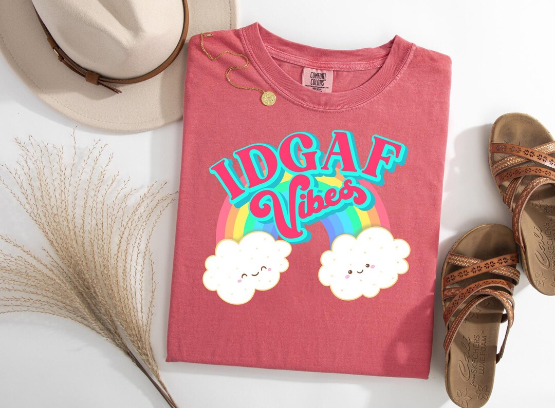 IDGAF Vibes Rainbow Graphic PNG - Etsy