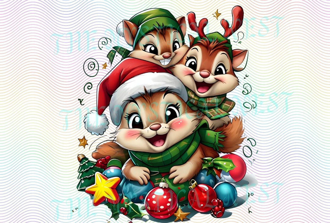 Charming Christmas Chipmunks PNG Perfect for Holiday Crafts - Etsy