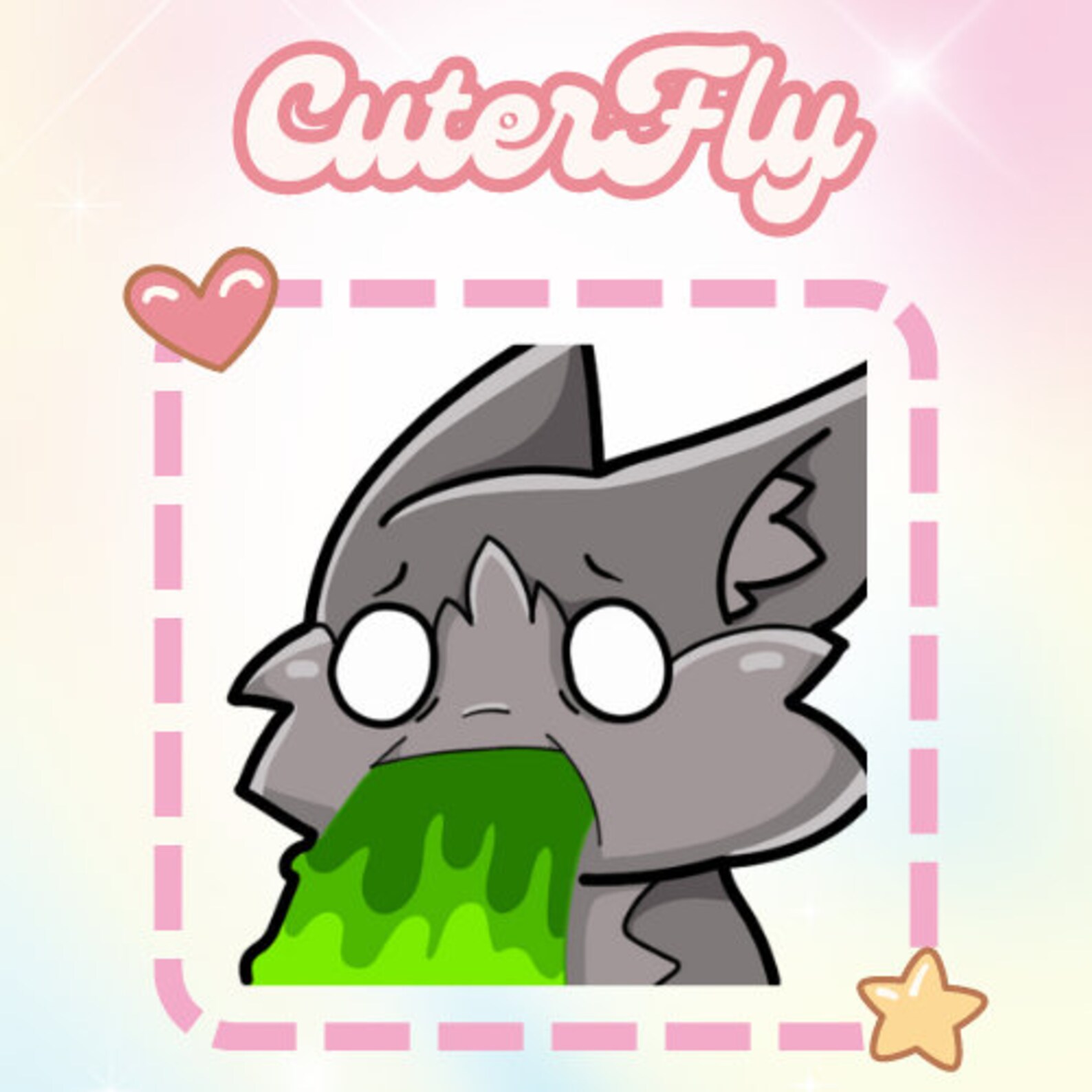 Puke Wolf Emote | Vomiting Wolf Emote | Wolf Emote for Twitch, Discord ...