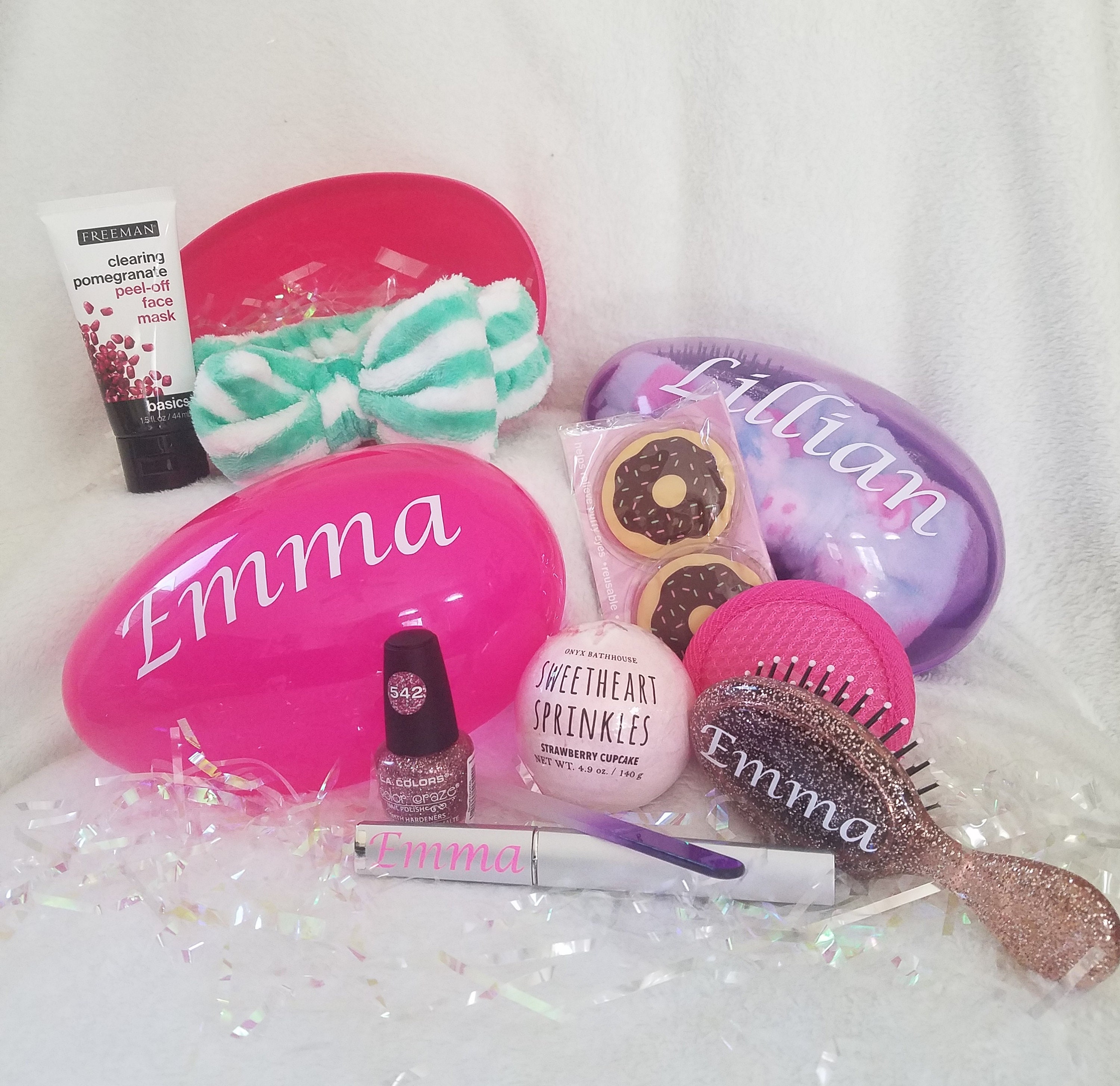 Teen or Tween Girls Spa Gift Set. Egg Shaped Container, Nail File Case ...