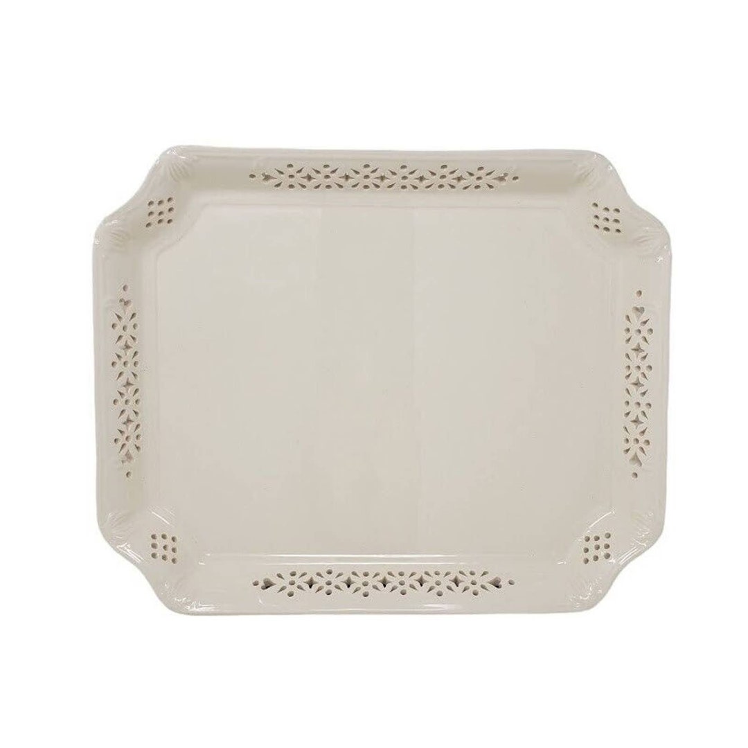 Hartley Greens Leeds Creamware Large Rectangular Tray Pierced Pottery ...