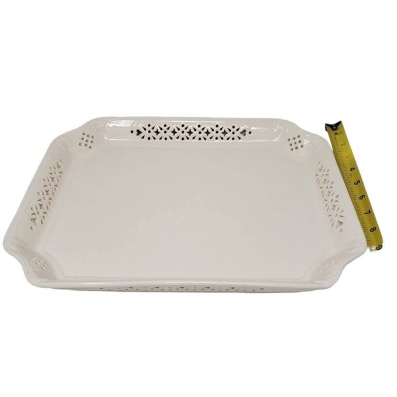 Hartley Greens Leeds Creamware Large Rectangular Tray Pierced Pottery ...