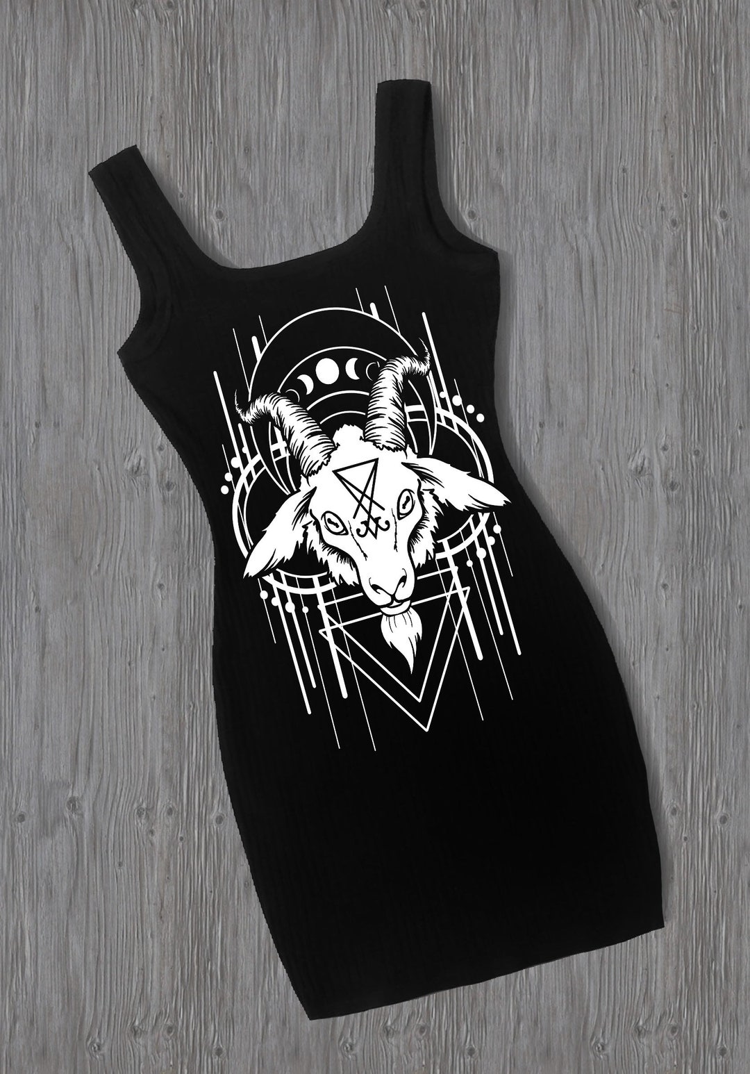 Baphomet- Gothic Little Black Dress - Alternative Tank Dress - the Hex ...