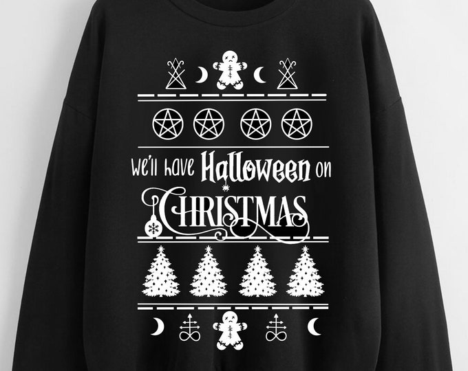 Goth Christmas Halloween Jumper -sweatshirt - Halloween Alternative - Etsy