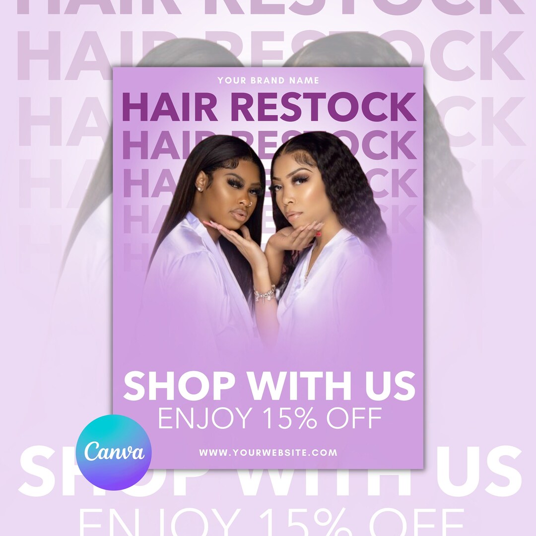 DIY Hair Restock Flyer Editable Template Editable Canva - Etsy