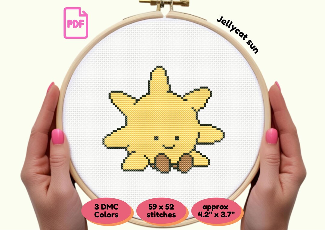 Jellycat Sun Cross Stitch Pattern | Kawaii Plush Design (PDF Pattern ...