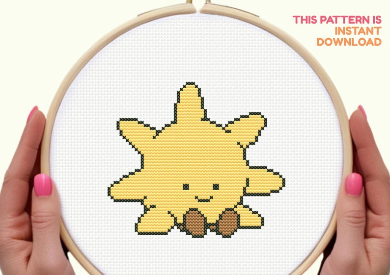 Jellycat Inspired Sun Cross Stitch Pattern | Kawaii Plush Design (PDF ...