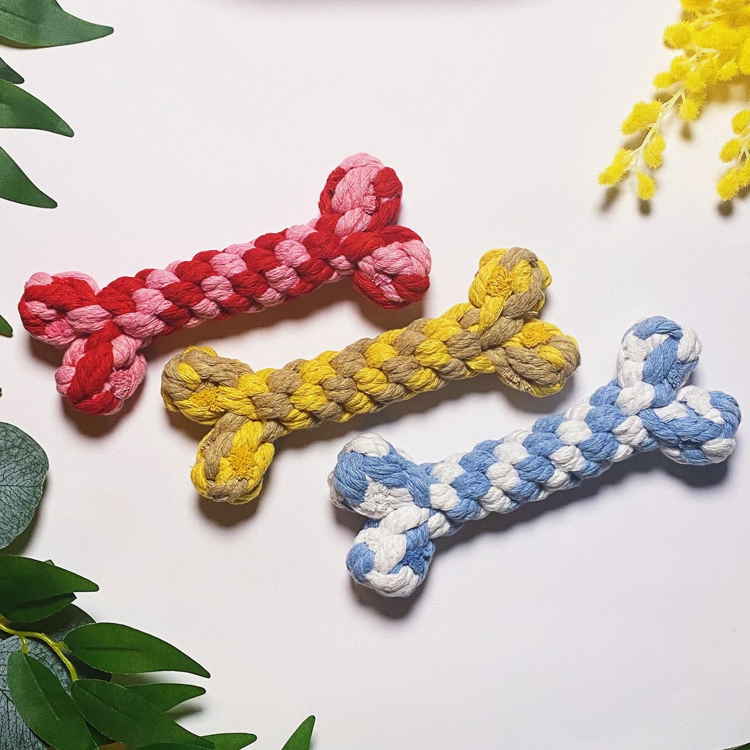 DOGGY BONE TOY Dog Bone Rope Chew Toy Gift for Puppy - Etsy