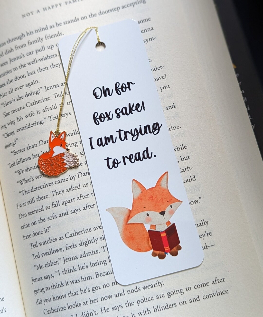 For Fox Sake Bookmark Cute Fox Bookmark Funny Bookmark Aluminum ...