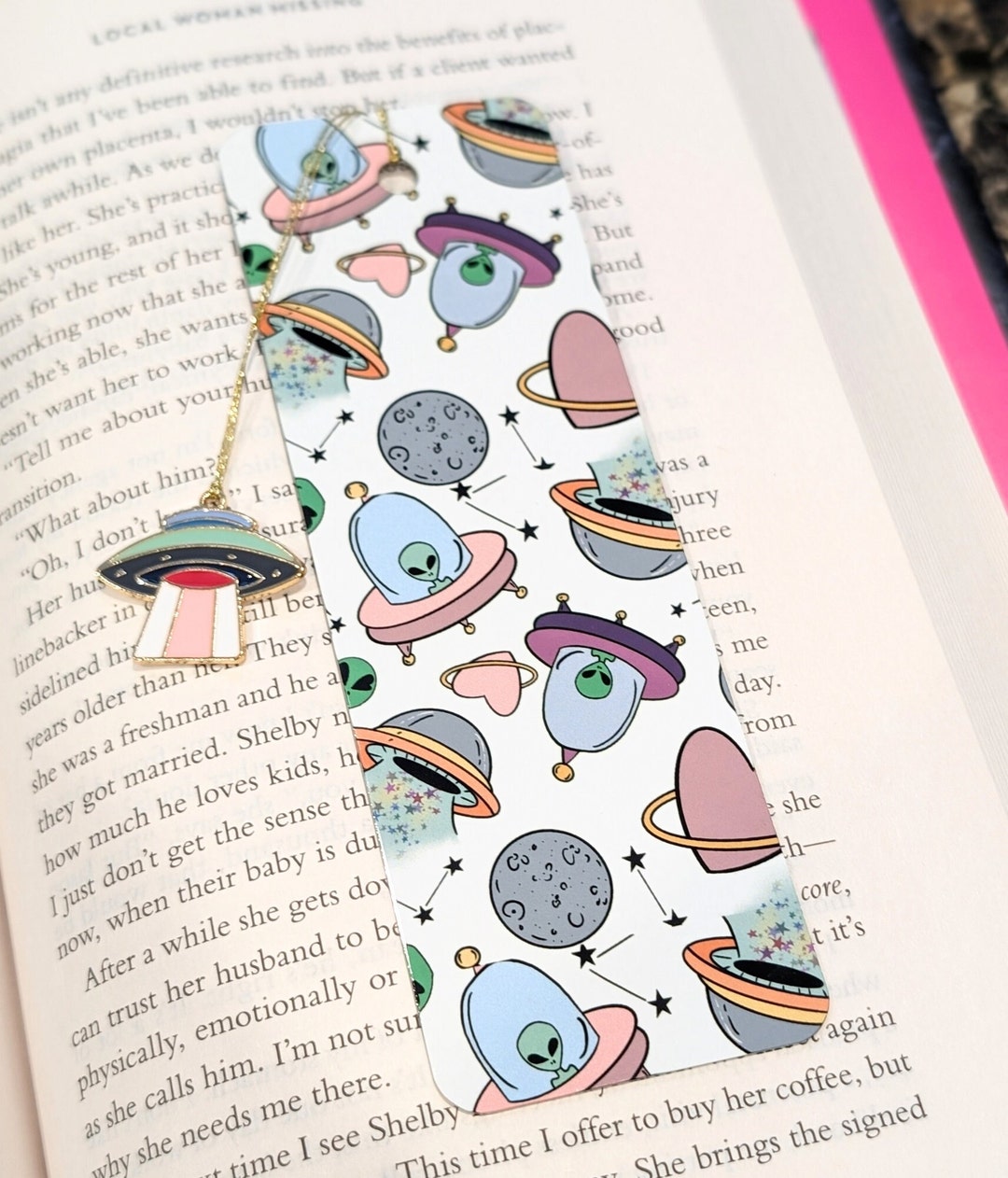 Alien Bookmark UFO Bookmark Outer Space Bookmark Metal Bookmark ...