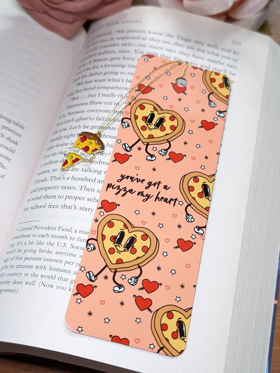 Valentine's Day Bookmark Pizza My Heart Bookmark Valentines Day Gift ...