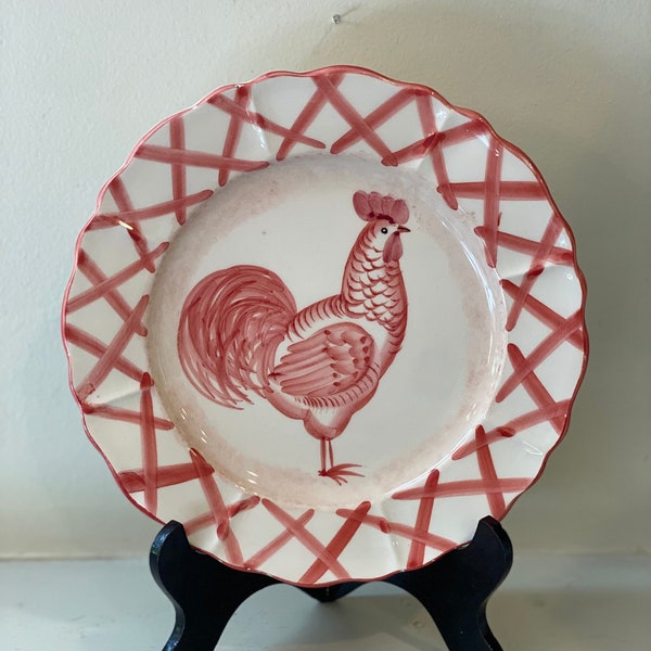 Ceramic White and Red Rooster - Etsy