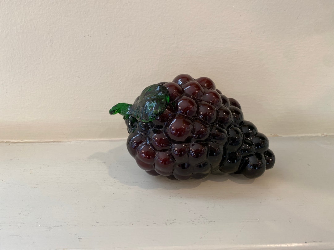 Decorative Glass Grapes, Vintage Shelf Decor, Glass Fruit - Etsy