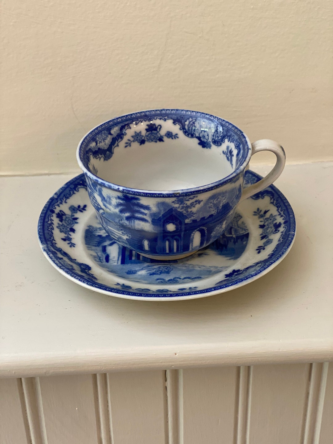 Beautiful Blue and White Maruta JAPAN Cup and Saucer - Etsy
