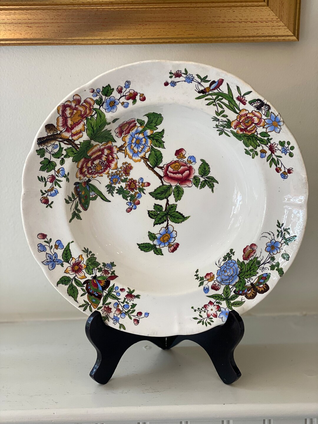 Spode Copeland Bowl, 1833 - 1847, Antique, England, Floral, Butterflies ...
