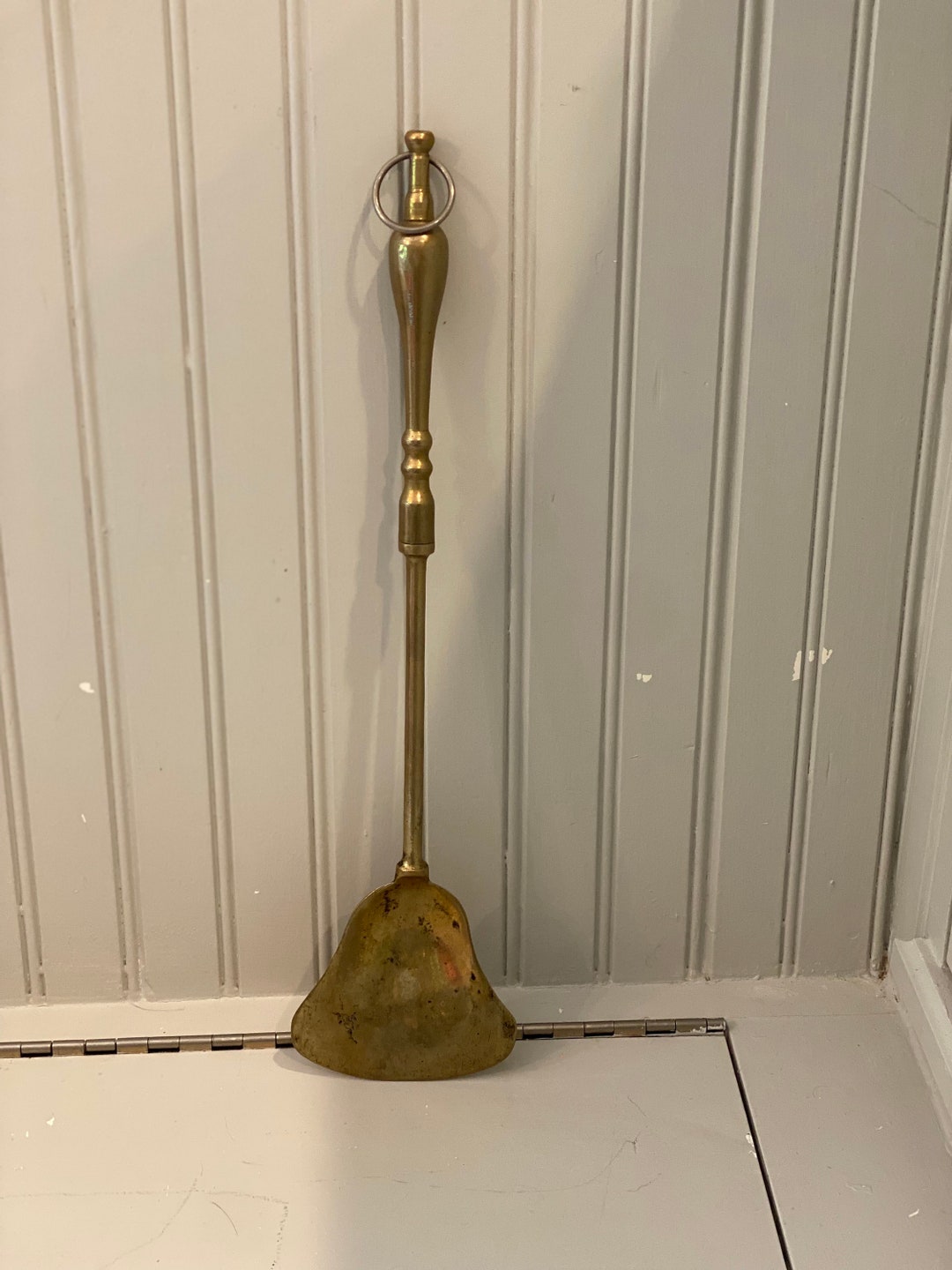 Vintage Italian Fireplace Scoop, Solid Brass Accessory, Hanging Scoop ...