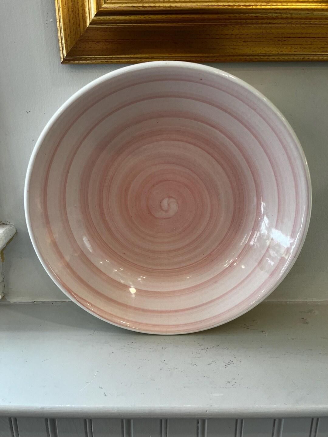 Large Pasta Bowl, Soft Pink, Ceramic Glaze Swirl, Made in Italy by ...