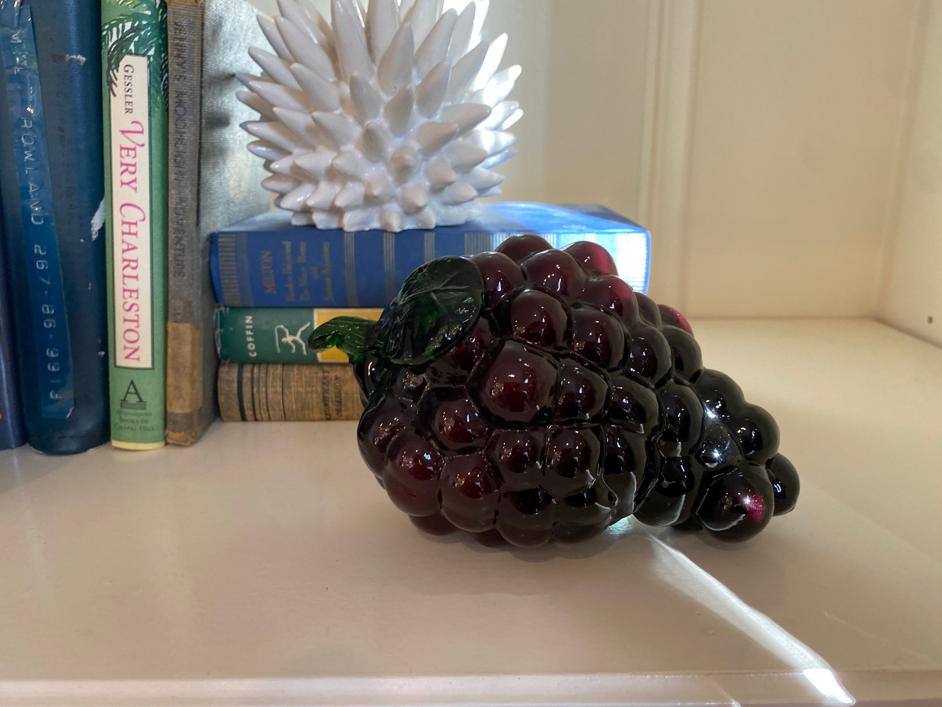 Decorative Glass Grapes, Vintage Shelf Decor, Glass Fruit - Etsy