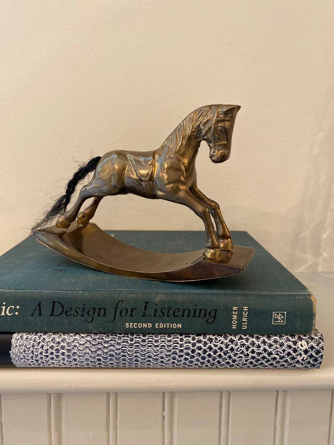 Vintage Brass Rocking Horse Figurine, Paperweight, 1960s, Solid Brass ...