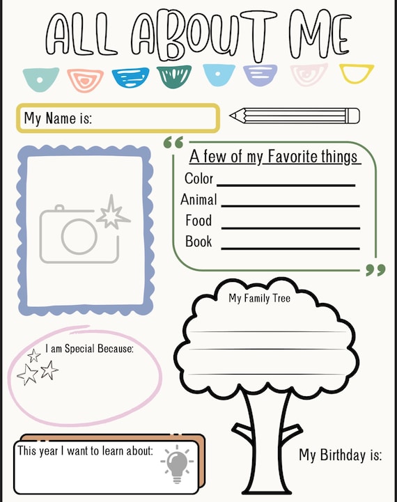 All About Me Printable - Etsy