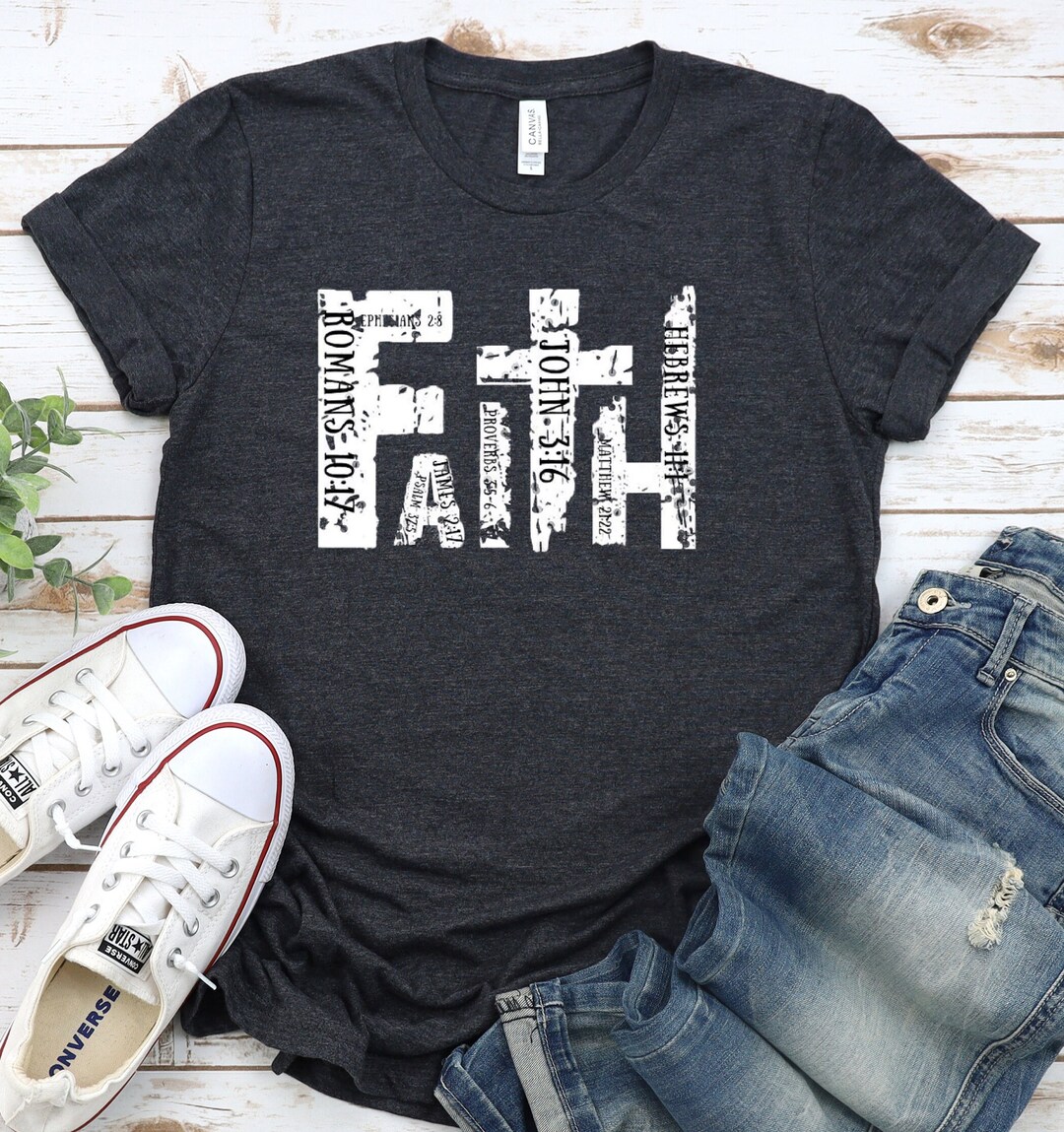 Christian Shirt, Bible Verse T-shirt, Religious Outfit, Retro Faith T ...