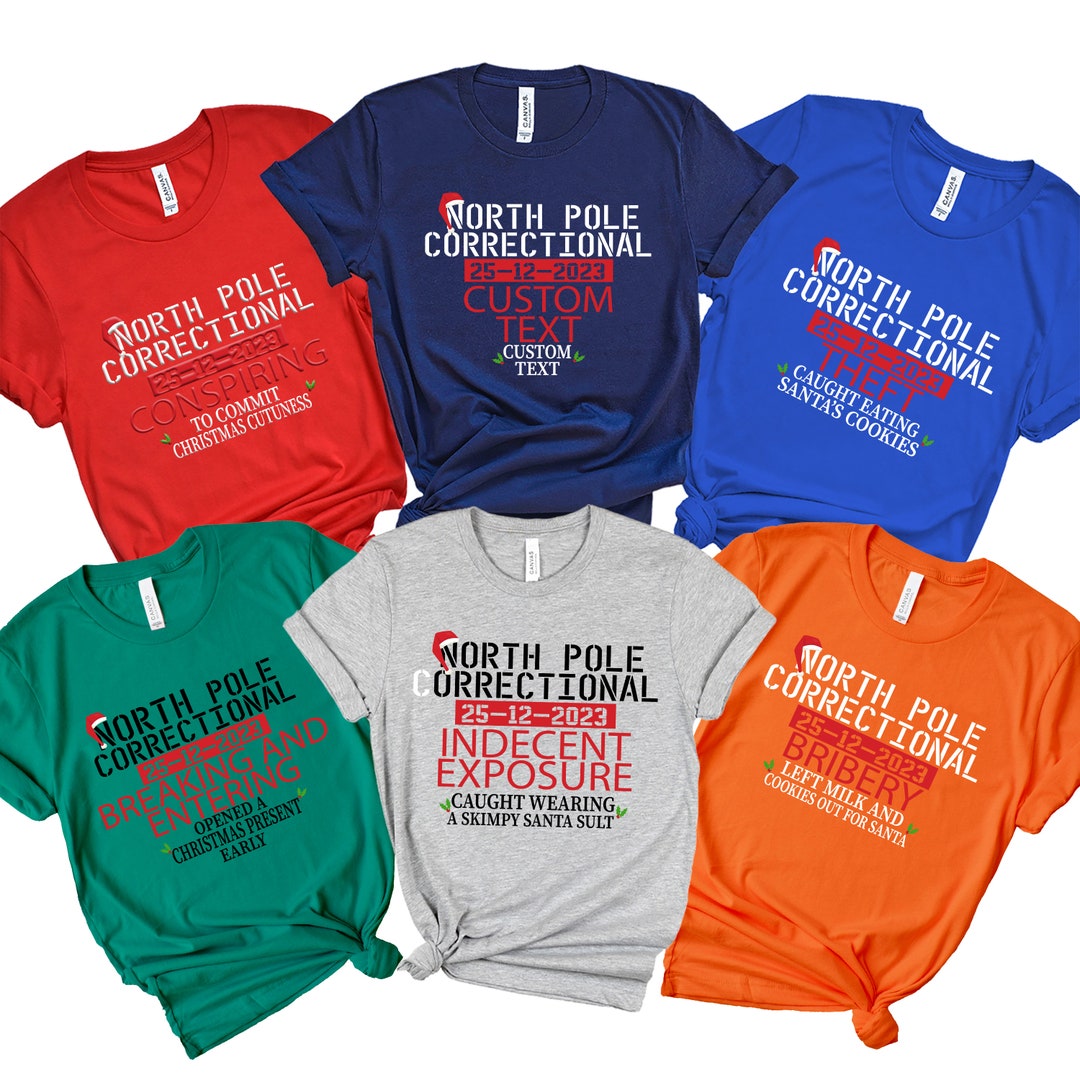 Matching Family Christmas Shirts, North Pole Correctional, Funny Group ...