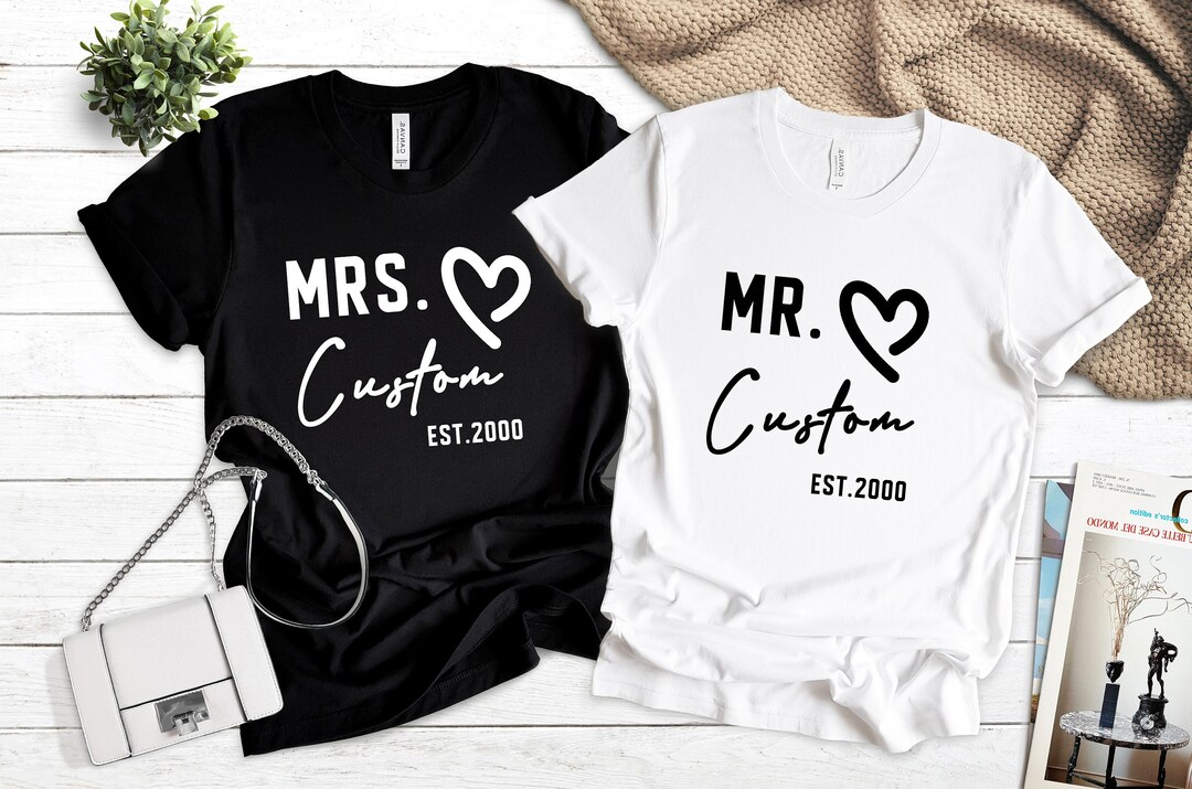 Custom Mr&mrs T-shirt, Matching Couple Shirt, Valentine Couple Shirt ...