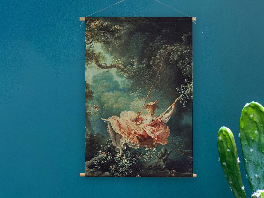 Textile Poster, Girl on the Swing. A Well-known Masterpiece on the Wall ...