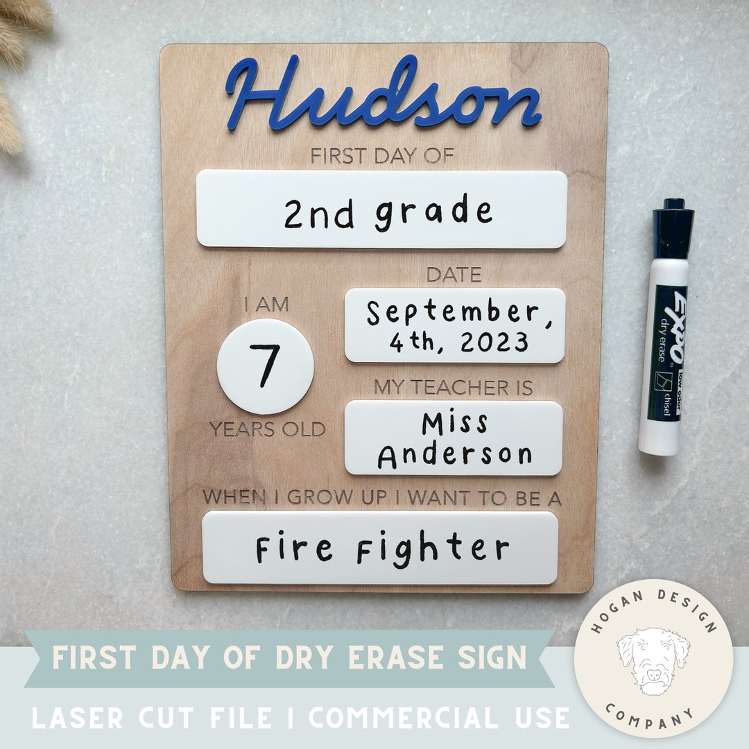 First Day of Dry Erase Sign SVG Laser File Cut Digital File for ...