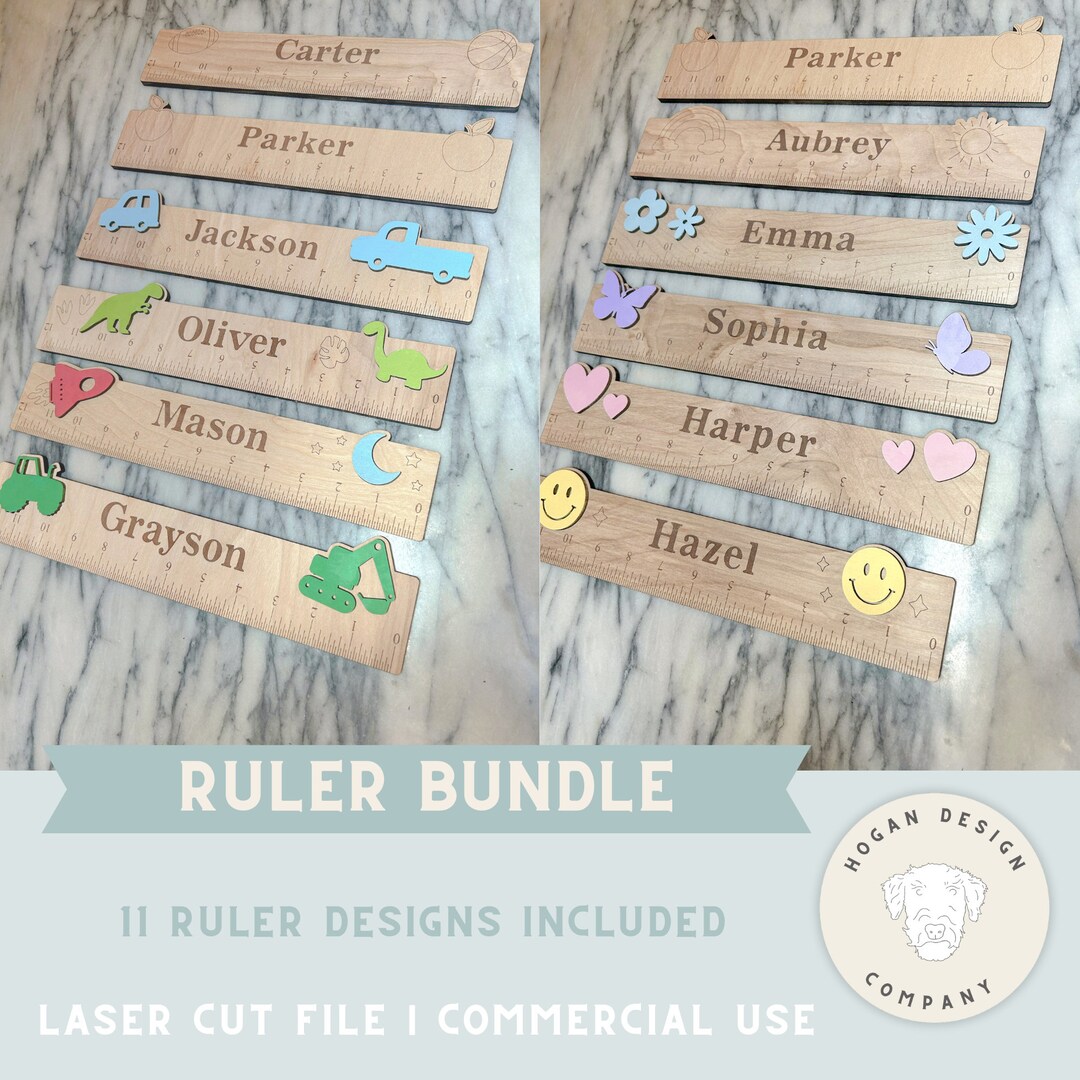Ruler Bundle File SVG Laser File Cut Digital File for Glowforge | Kids ...