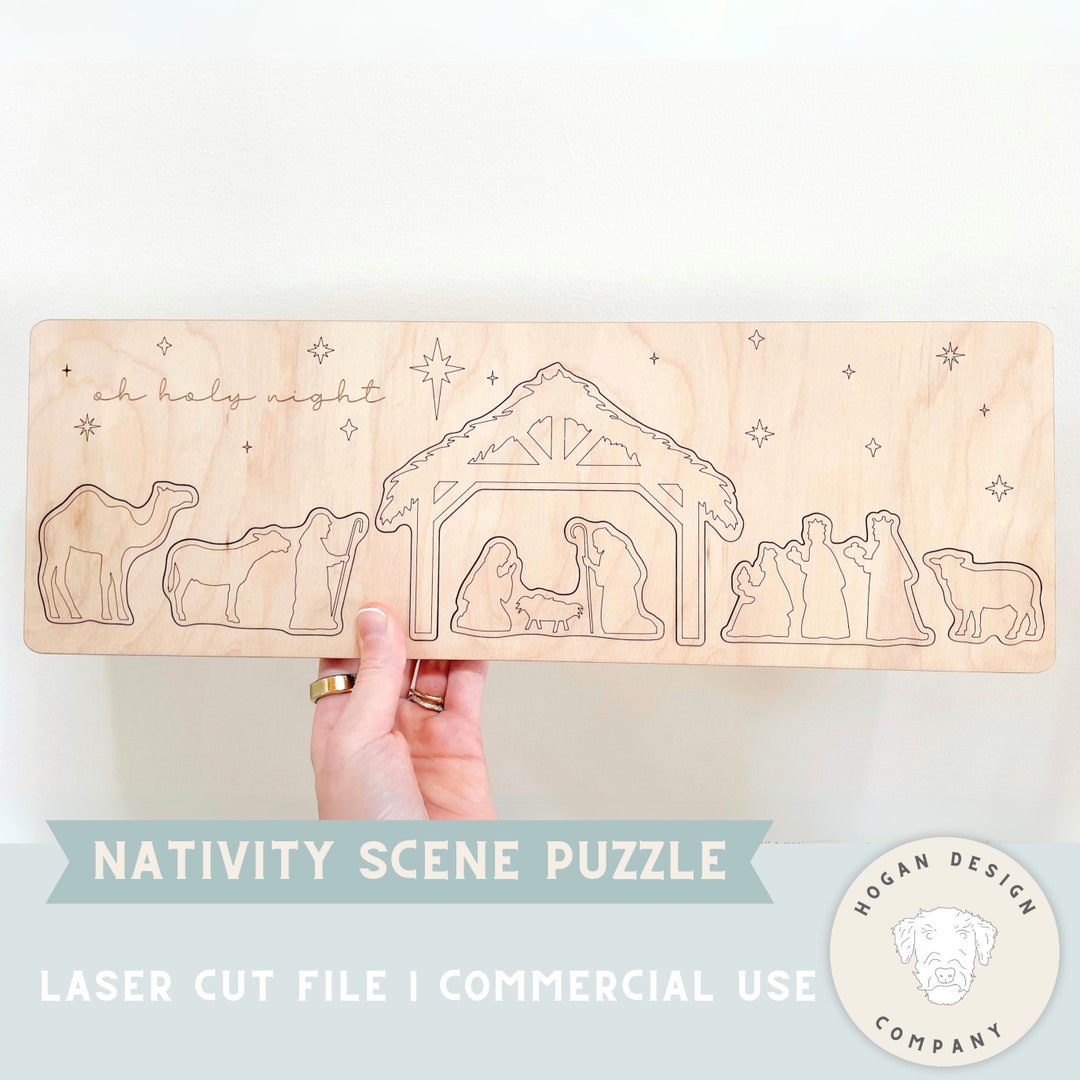Nativity Scene Puzzle SVG File | Christmas Puzzle | Kids Puzzle | Jesus ...