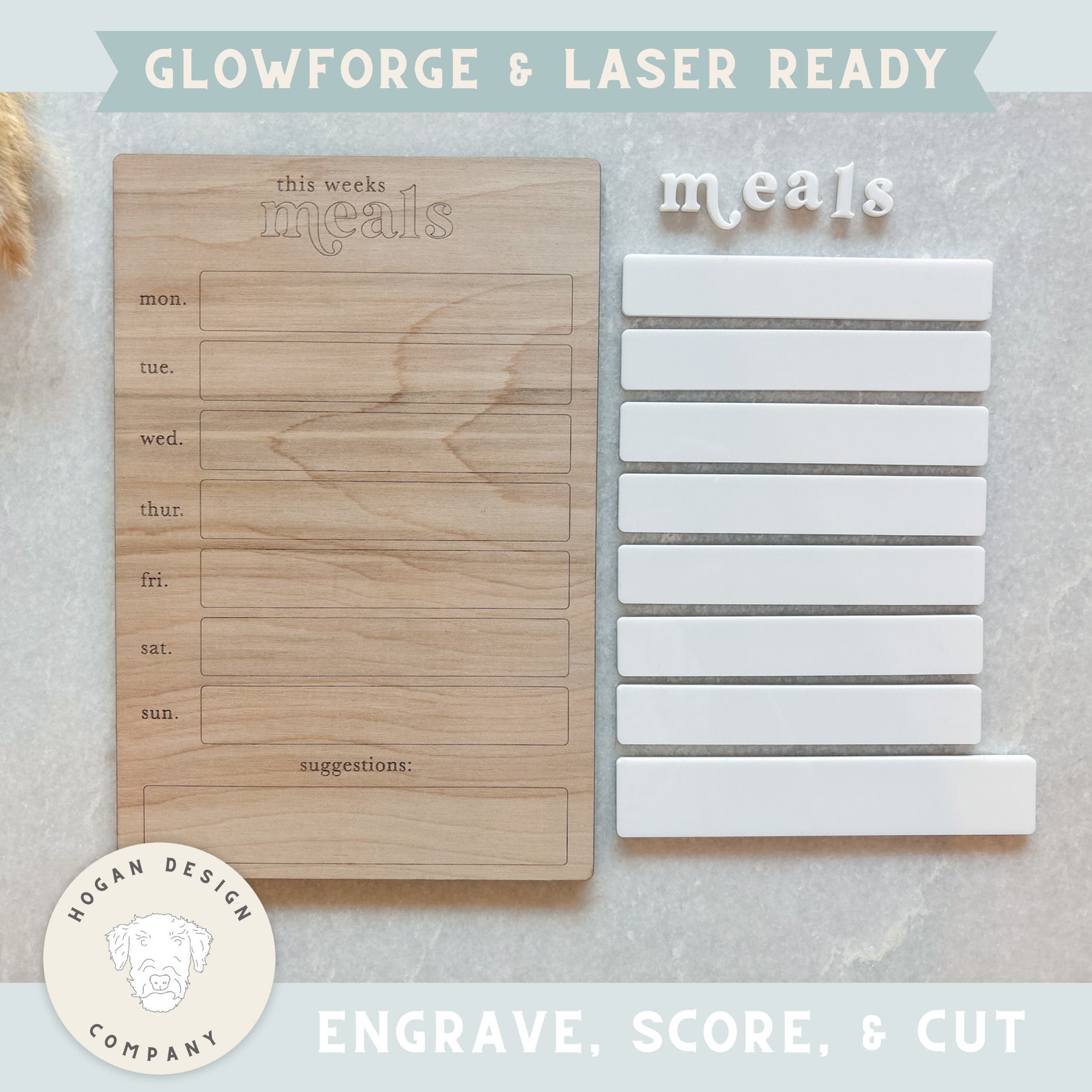 Meal Planner Dry Erase Sign SVG Laser File Cut Digital File for ...