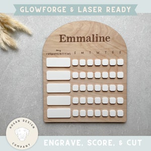 Weekly Responsibilities Dry Erase Sign SVG Laser File Cut Digital File ...