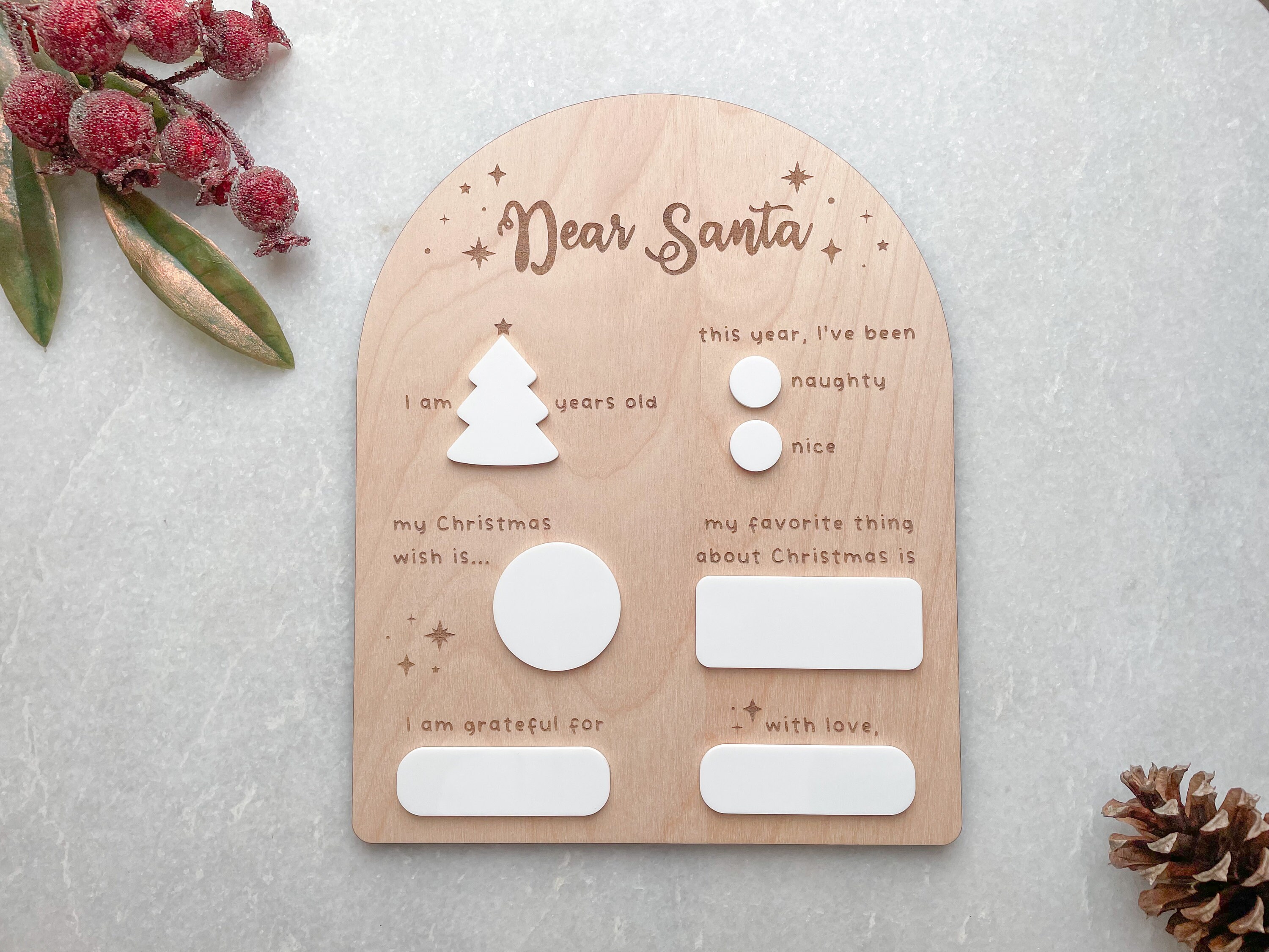 Dear Santa Sign SVG File Dry Erase Christmas Sign Dear Santa - Etsy