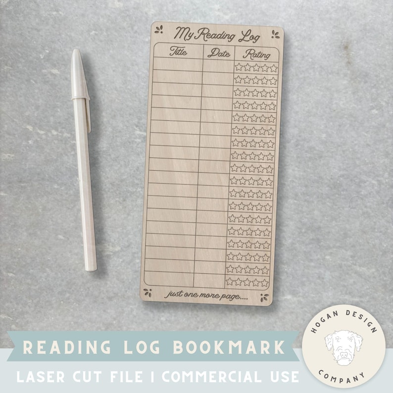 Reading Log Bookmark SVG Laser Cut File | Book Tracker Bookmark | Wood ...