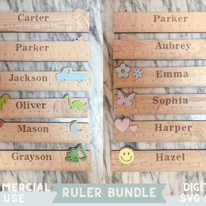 Ruler Bundle File SVG Laser File Cut Digital File for Glowforge Kids ...