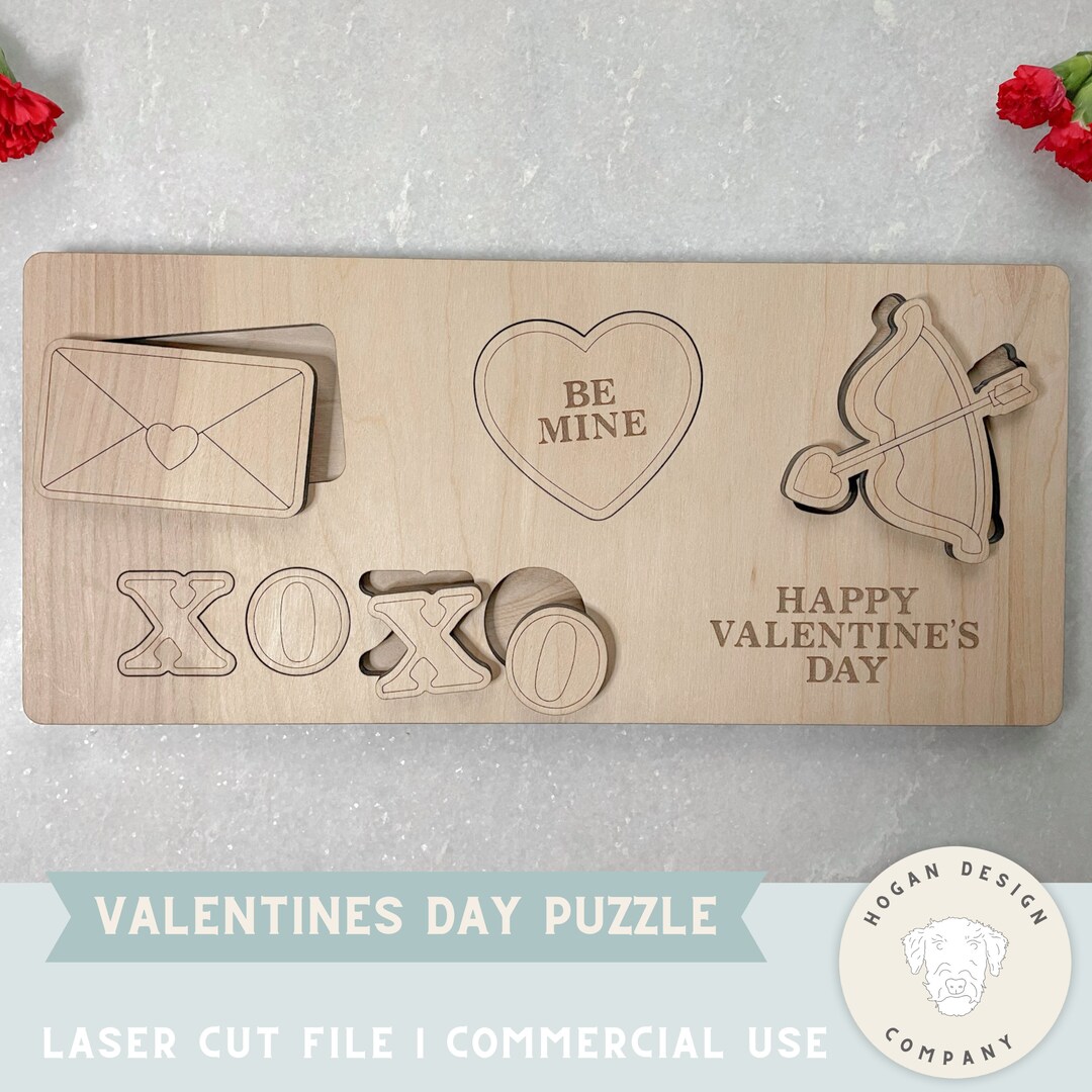 Valentines Day Puzzle SVG Laser File Cut Digital File for Glowforge ...