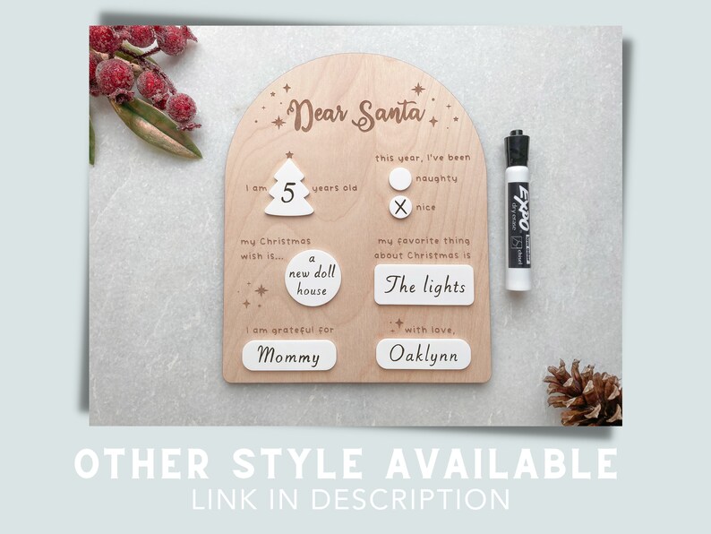 Dear Santa Sign Tree SVG File Dry Erase Christmas Sign Dear - Etsy