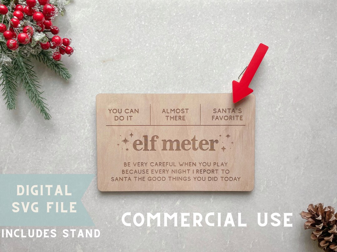 Elf Meter Sign SVG File Elf Behavior Ornament Magic Elf Christmas Decor ...