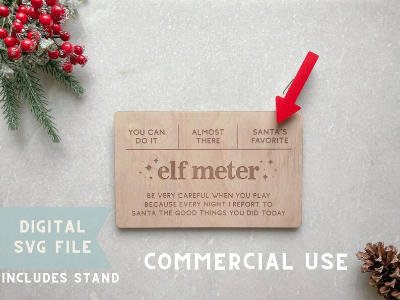 Elf Meter Sign SVG File Elf Behavior Ornament Magic Elf - Etsy