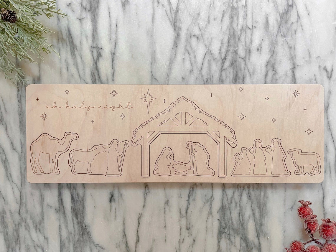 Nativity Scene Puzzle SVG File Christmas Puzzle Kids - Etsy