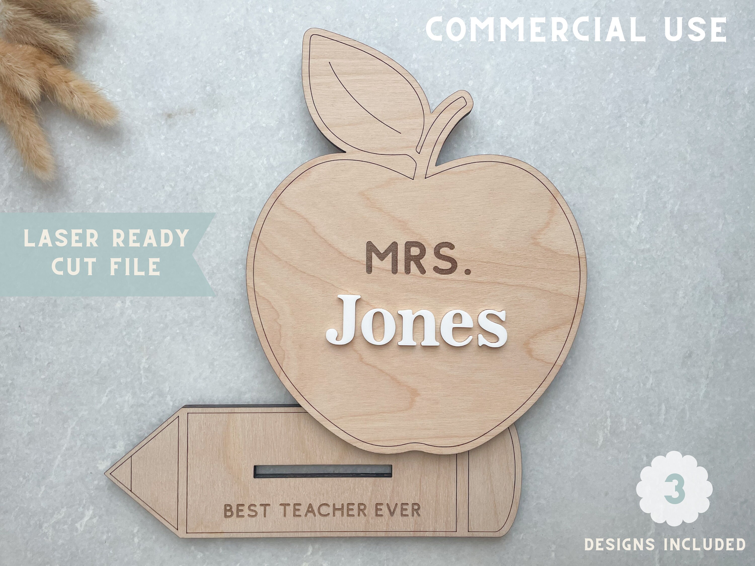 Teacher Apple Sign SVG Laser File Cut Digital File for - Etsy