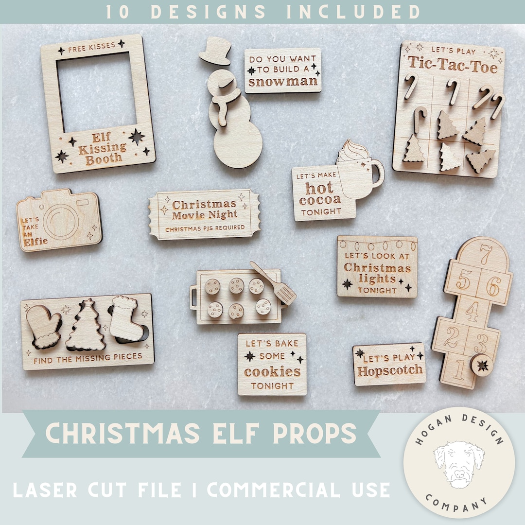 Elf Props SVG Laser File Cut Digital File for Glowforge | Christmas Elf ...