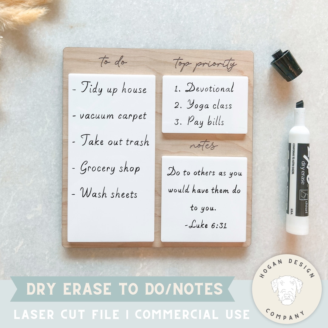 Dry Erase to Do List Sign SVG Laser File Cut Digital File | Dry Erase ...