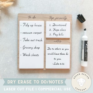 Dry Erase to Do List Sign SVG Laser File Cut Digital File | Dry Erase ...