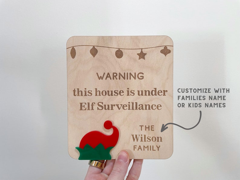 Elf Surveillance Sign SVG Laser Cut File for Glowforge - Etsy